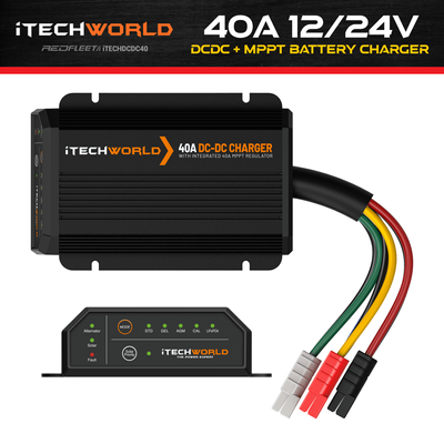 REDFLEET | iTECHWORLD 40A 12/24V DCDC and MPPT Battery Charger, DC to DC Battery Chargers